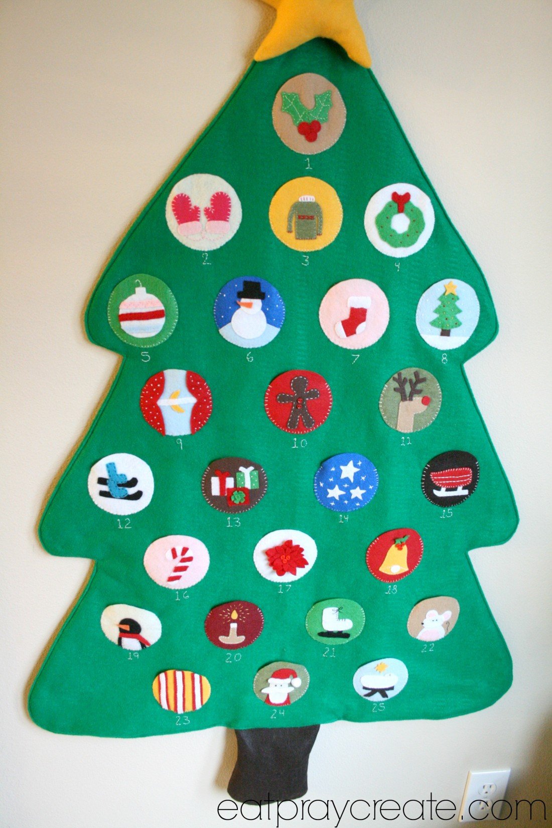 Felt Christmas Tree Advent Calendar Tutorial-Part 4