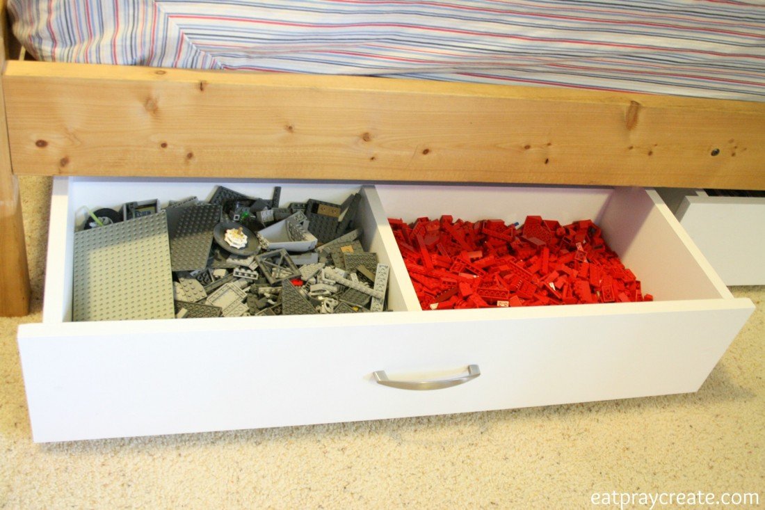 Under the Bed Rolling Lego Storage Drawers